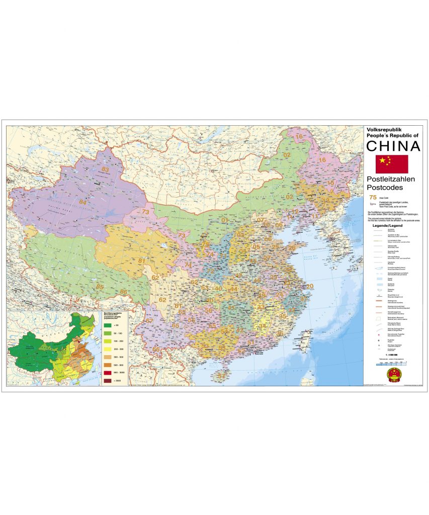 Postleitzahlenkarte China - Stiefel